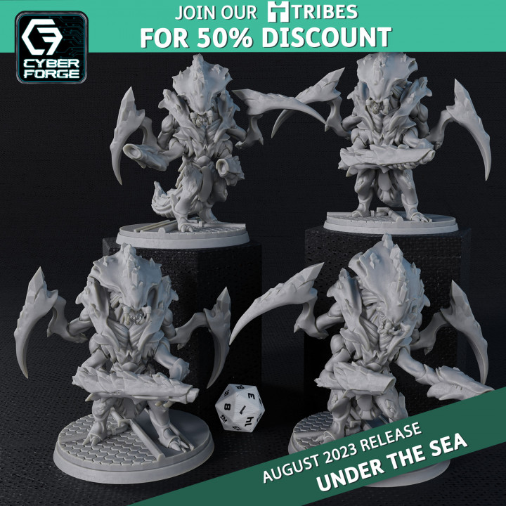 3D Printable Cyber Forge Under The Sea Grim Realms Crystalids Warriors ...