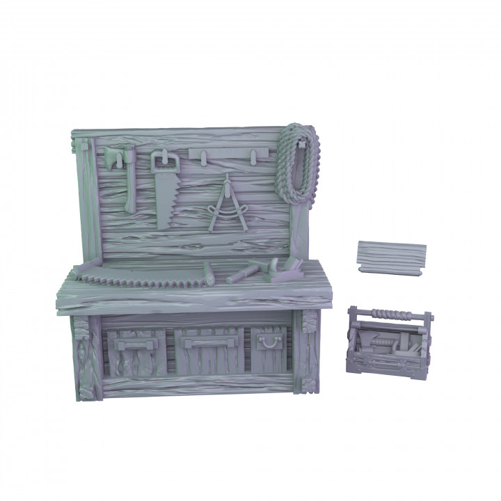 3D Printable Carpenter Workbench by Tiny Furniture