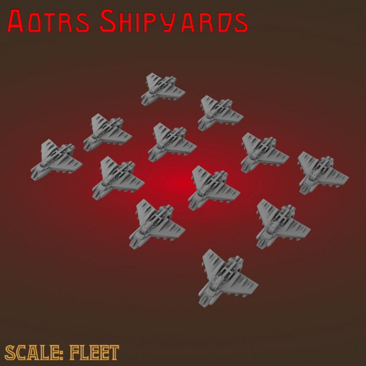 3D Printable Aotrs006 Rend Long Range Fighter by Aotrs Shipyards
