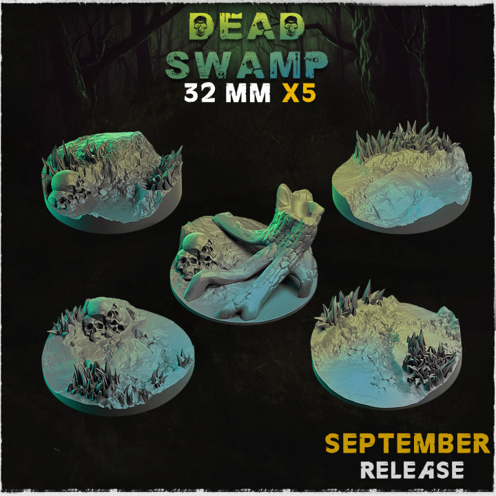 3D Printable Dead swamp - Bases & Toppers (Small Set) by Zabavka Workshop