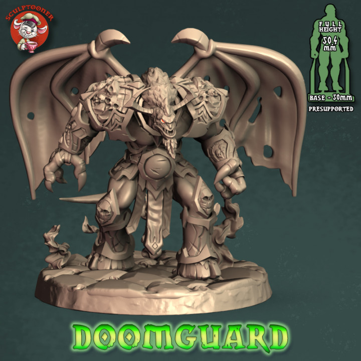 3D Printable Doomguard - 32mm scale pre-supported by SCULPTOONER