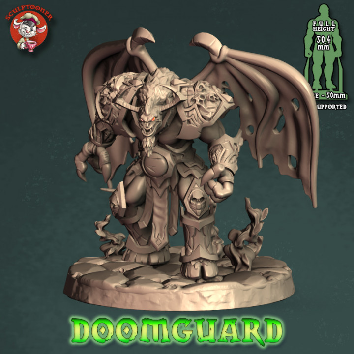 3D Printable Doomguard - 32mm scale pre-supported by SCULPTOONER