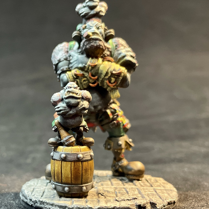 3D Printable Troll Ruffian with mini troll on barrel by Harry's 3d ...