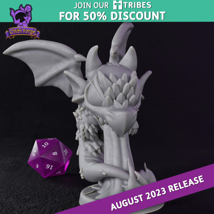 3D Printable Red Dragon - Chibi Forge by Titan Forge Miniatures