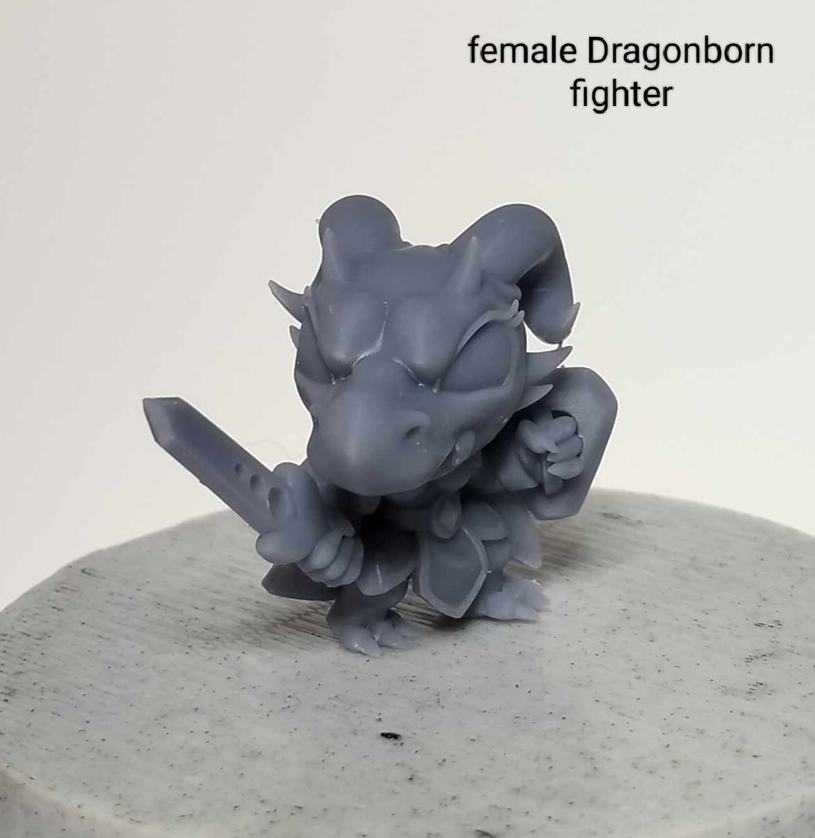 3D Printable Female Dragonborn Fighter - Chibi Forge by Titan Forge ...
