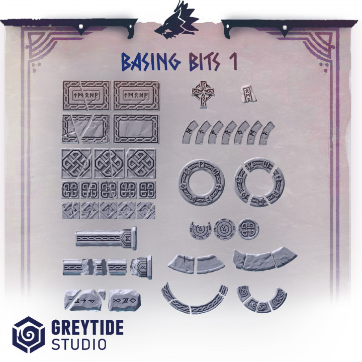 3D Printable Basing bits 1 PH by GreyTide Studio