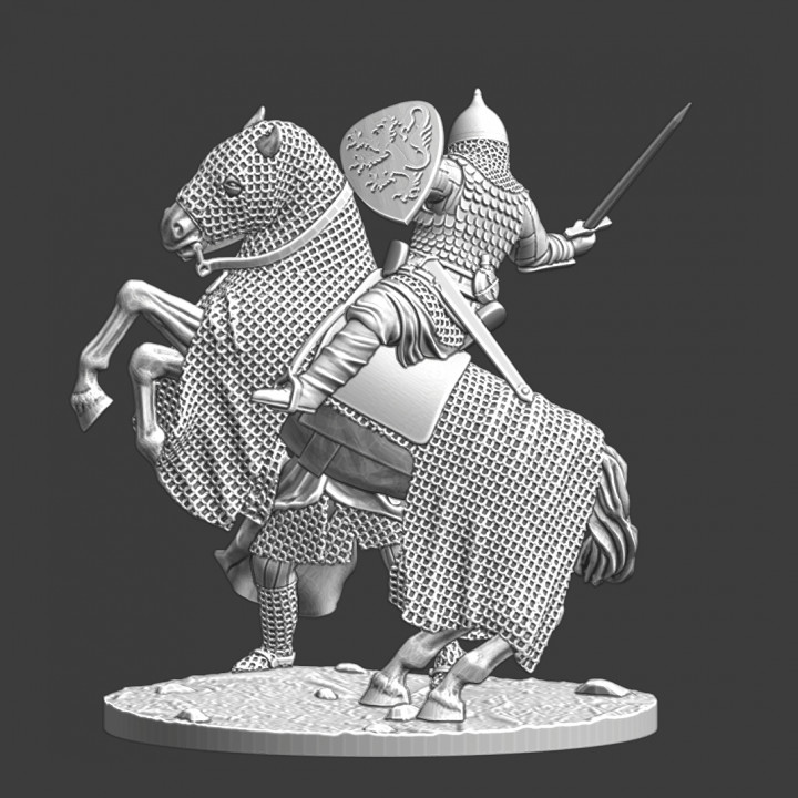 3D Printable Mounted Kievan-Rus vs. Crusader Knight by Northern ...