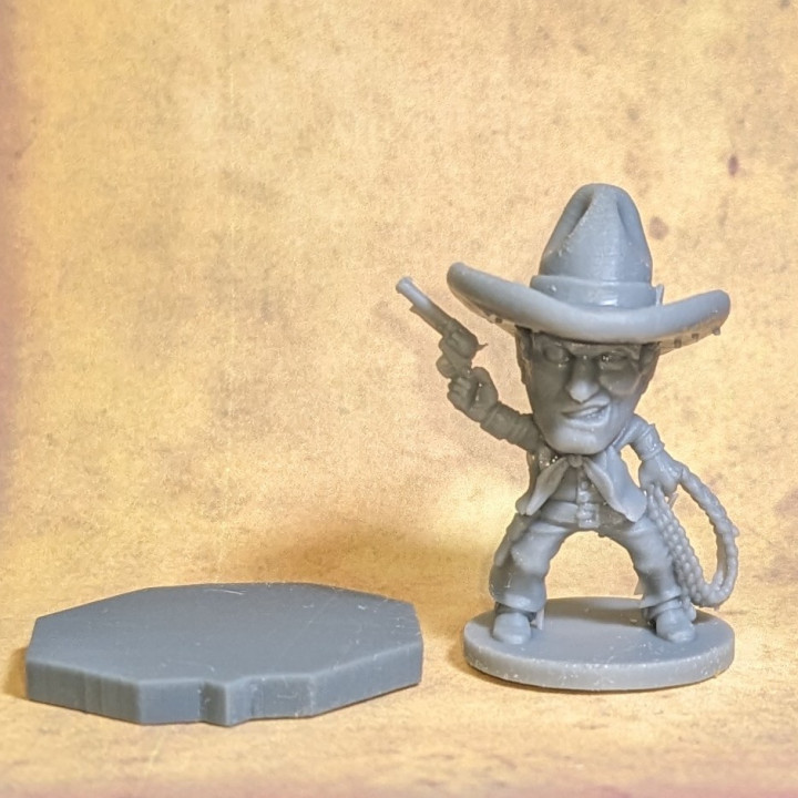 3D Printable The Cowboy, Cartoon Gunfighter by Knuckleduster Digital