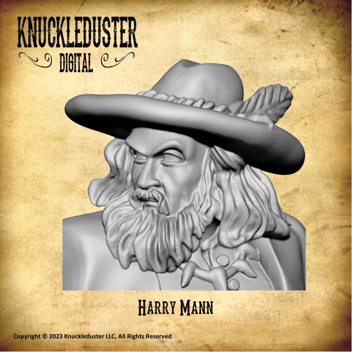 3D Printable Harry Mann, Old West Wizard by Knuckleduster Digital