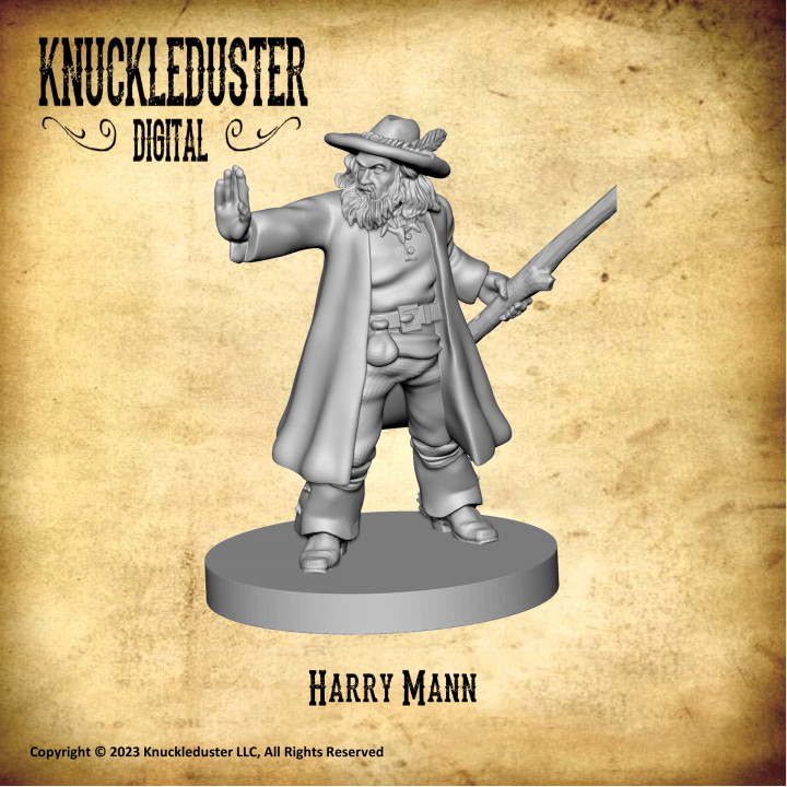 3D Printable Harry Mann, Old West Wizard by Knuckleduster Digital
