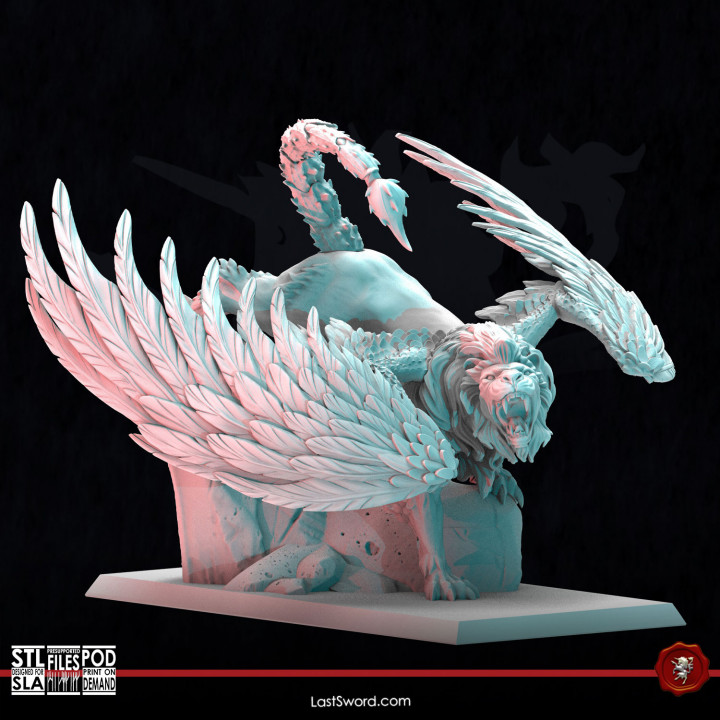 3D Printable Wild Manticore by LastSword Miniatures