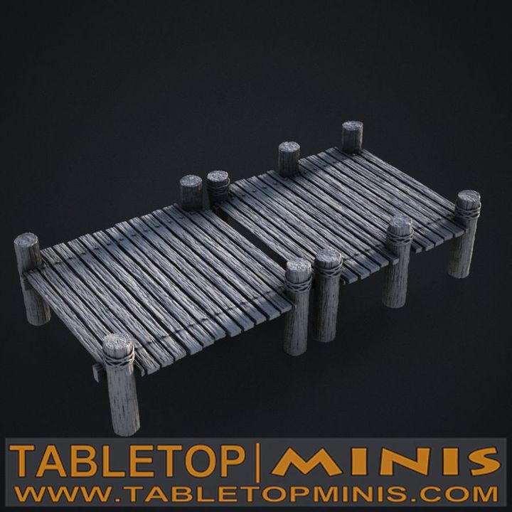 3D Printable Wooden Dock Large by TableTopMinis