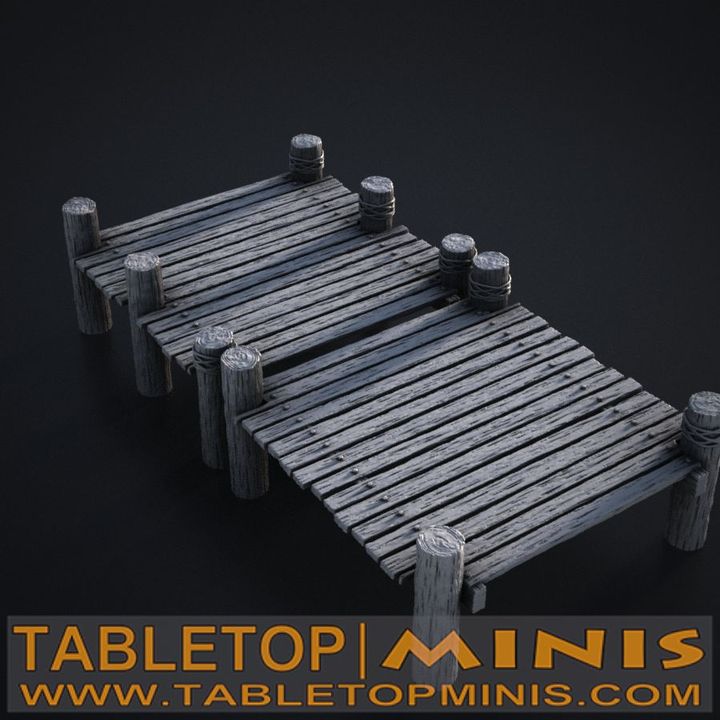 3D Printable Wooden Dock Large by TableTopMinis