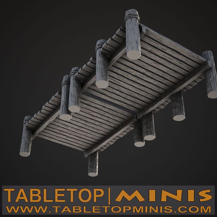 3D Printable Wooden Dock Large by TableTopMinis