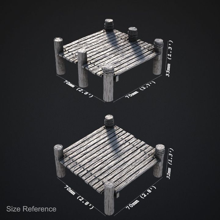 3D Printable Wooden Dock Large by TableTopMinis