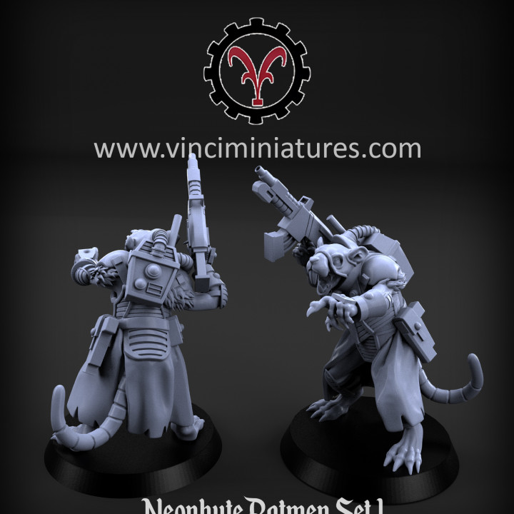 3D Printable NEOPHYTE RATMEN SET 1 by vinciminiatures