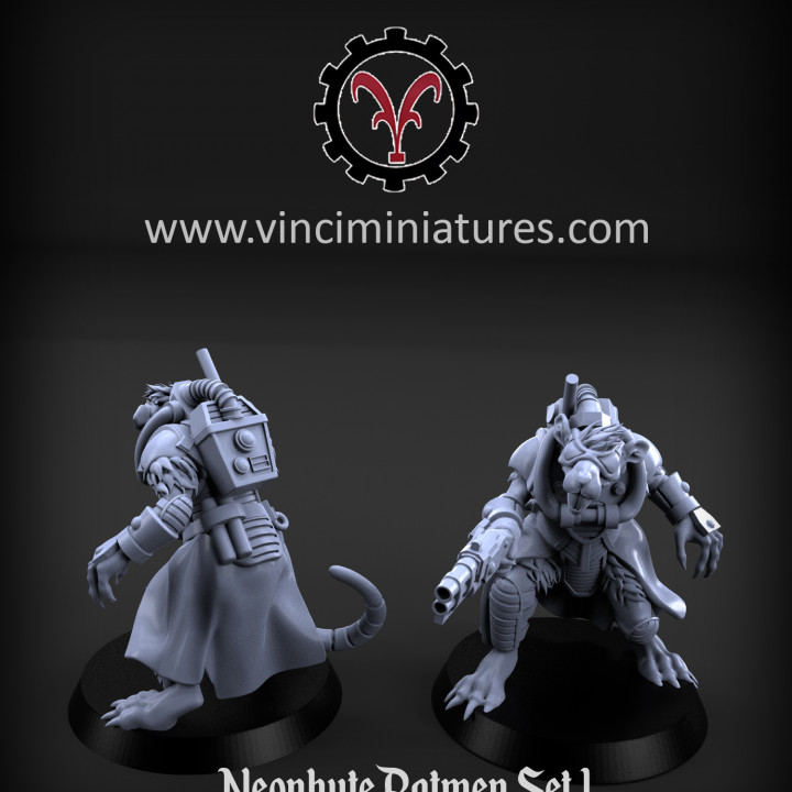 3D Printable NEOPHYTE RATMEN SET 1 by vinciminiatures