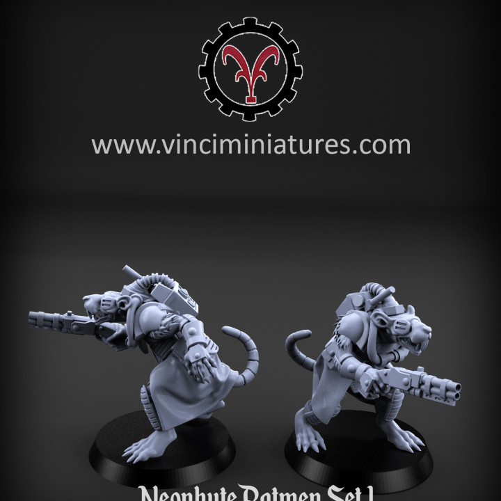 3D Printable NEOPHYTE RATMEN SET 1 by vinciminiatures