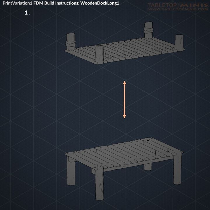 3D Printable Wooden Dock Small by TableTopMinis