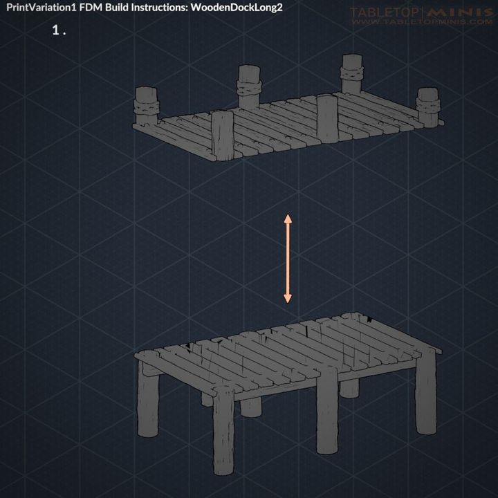 3D Printable Wooden Dock Small by TableTopMinis