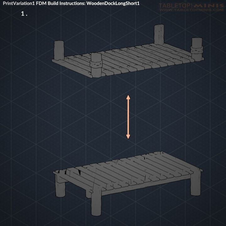 3D Printable Wooden Dock Small by TableTopMinis
