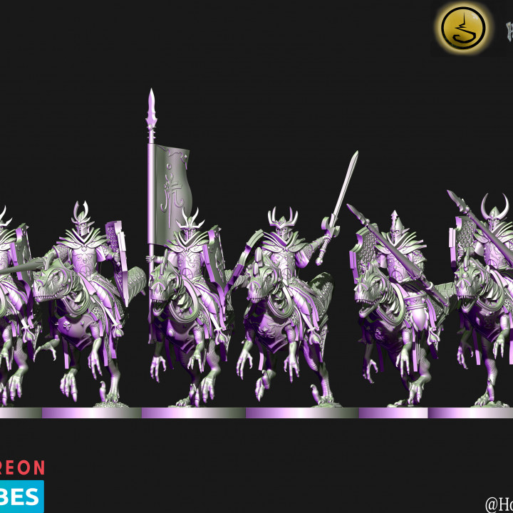 3D Printable Dark elves raptor riders (elf) by HoloMiniatures