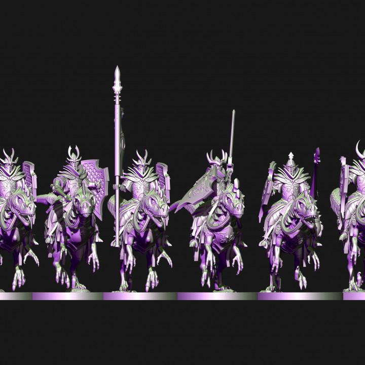 3D Printable Dark elves raptor riders (elf) by HoloMiniatures