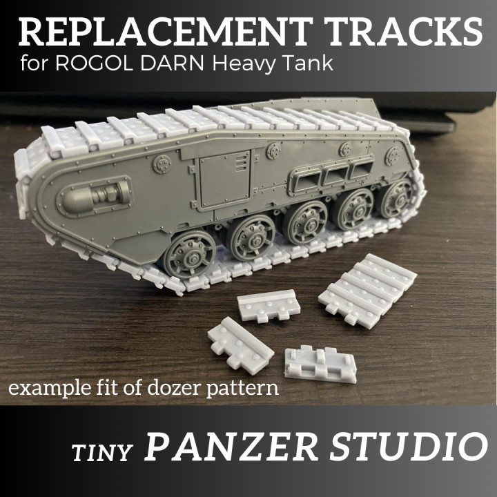 3D Printable Replacement tracks for heavy tank by Tiny Panzer Studio