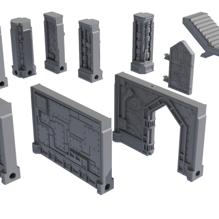 3D Printable 100+ Modular Sci-Fi Terrain by One Man Voice