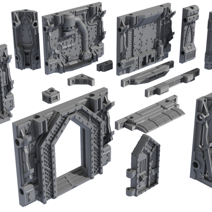 3D Printable 100+ Modular Sci-Fi Terrain by One Man Voice