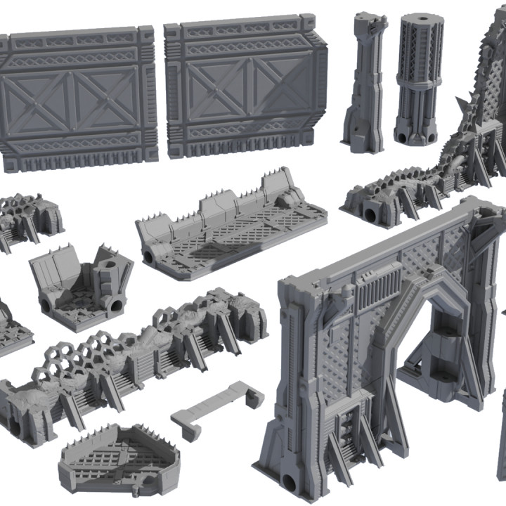 3D Printable 100+ Modular Sci-Fi Terrain by One Man Voice