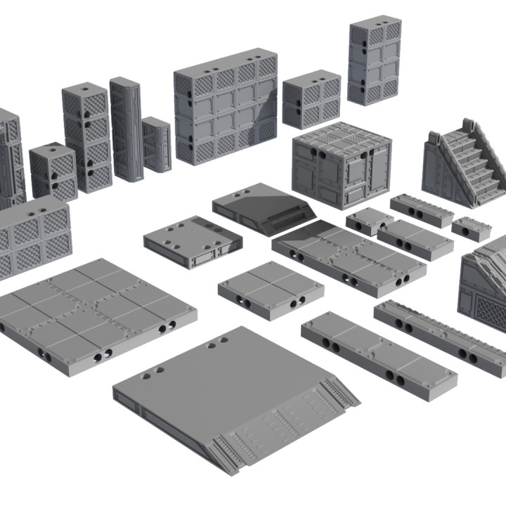 3D Printable 100+ Modular Sci-Fi Terrain by One Man Voice