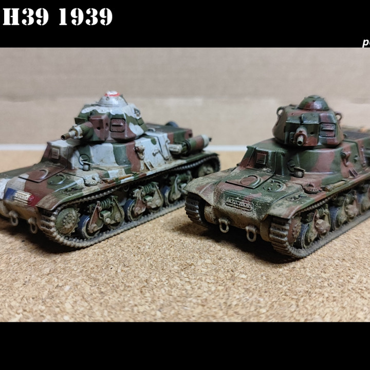 3D Printable Hotchkiss H39, 3 possible variants by Counlane Models