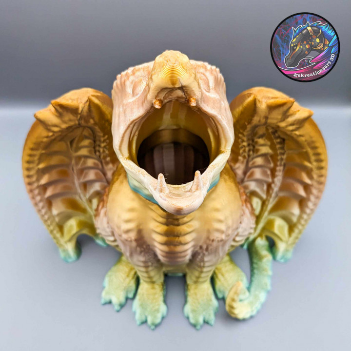 3D Printable Dragon Jars, Dragon Containers by Kirsten M