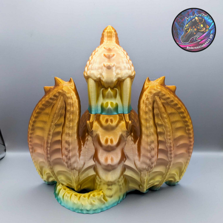 3D Printable Dragon Jars, Dragon Containers by Kirsten M