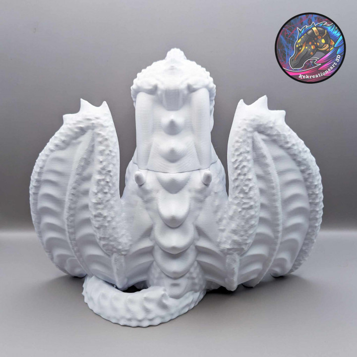 3D Printable Dragon Jars, Dragon Containers by Kirsten M