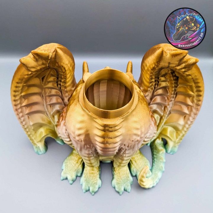 3D Printable Dragon Jars, Dragon Containers by Kirsten M