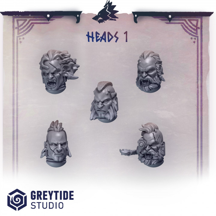 3D Printable Heads 1 PH by GreyTide Studio