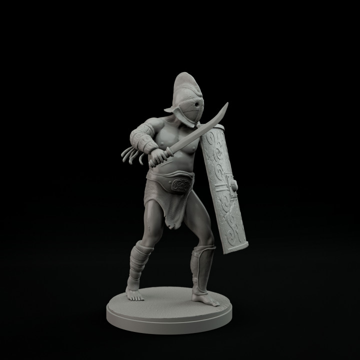 3D Printable Secutor Roman gladiator miniature gladiator by Dino and Dog