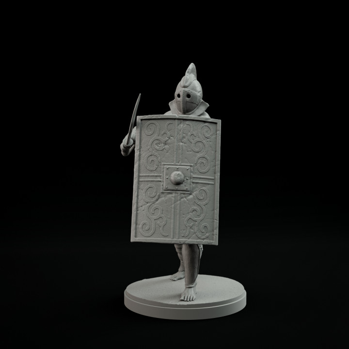 3D Printable Secutor Roman gladiator miniature gladiator by Dino and Dog
