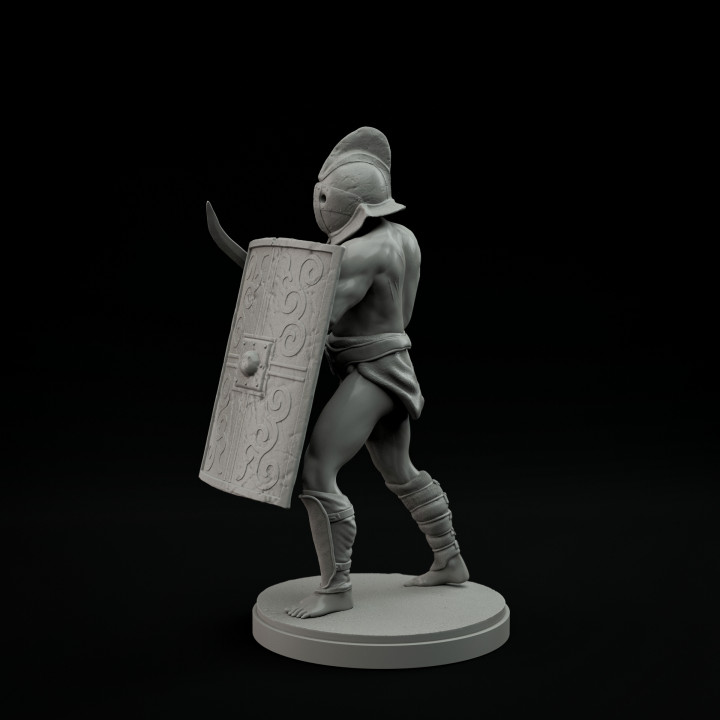 3D Printable Secutor Roman gladiator miniature gladiator by Dino and Dog