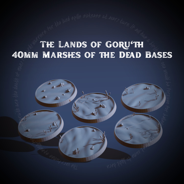 3D Printable Lands of Goru'th - 40mm Marshes of the Dead Bases by ...