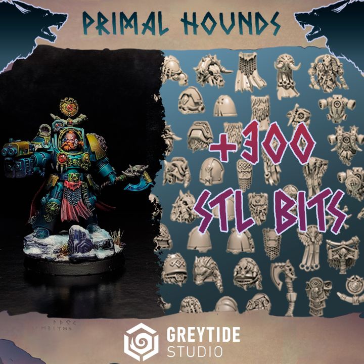 3D Printable Primal Hounds Pack by GreyTide Studio