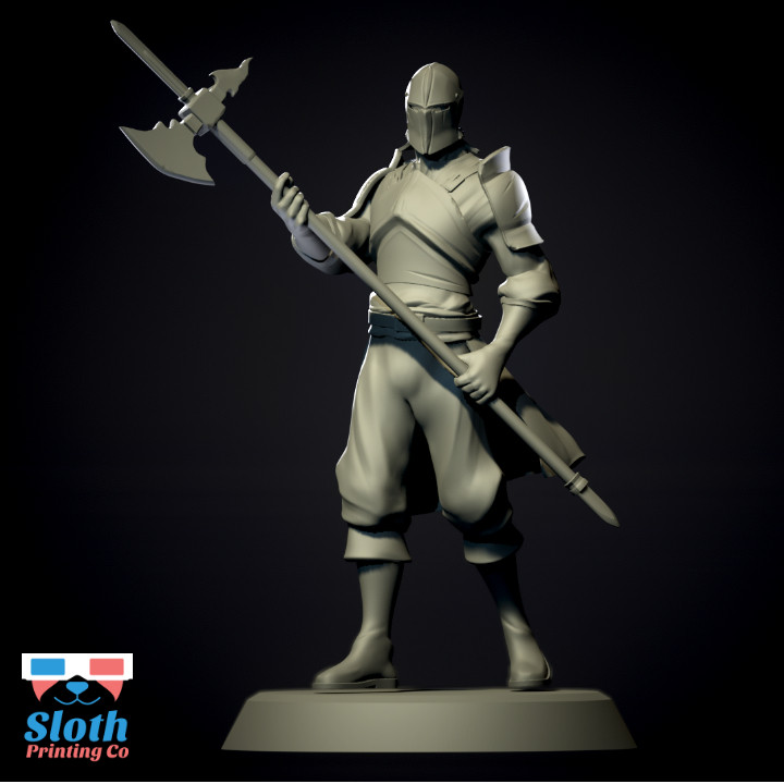 3D Printable Sloths Guardians of the Realm Halberd Guard by Miles