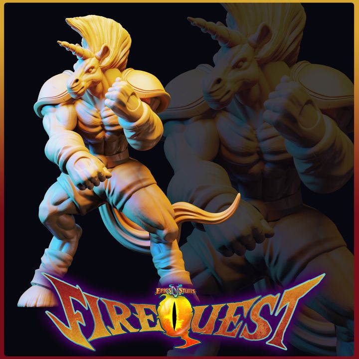 3D Printable Charge, Fire Quest Miniature - Pre-Supported by Epics N Stuffs