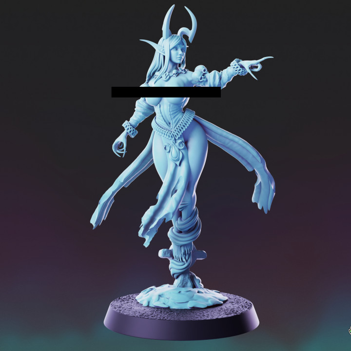 3D Printable Cursed Elf Banshee - Pose 4 + Pinup by PSMiniatures