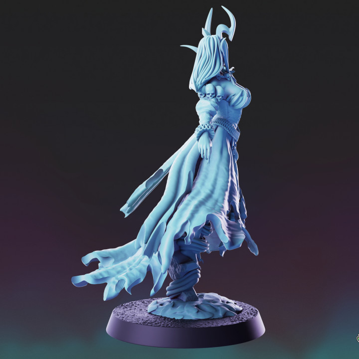 3D Printable Cursed Elf Banshee - Pose 4 + Pinup by PSMiniatures
