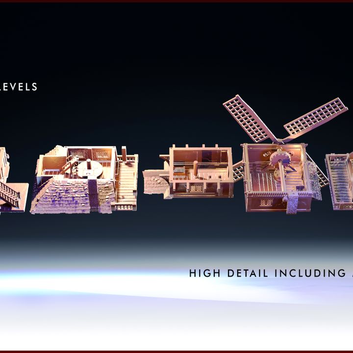 3D Printable Whitestone Mill - Complete Pack by NOVAMINIS