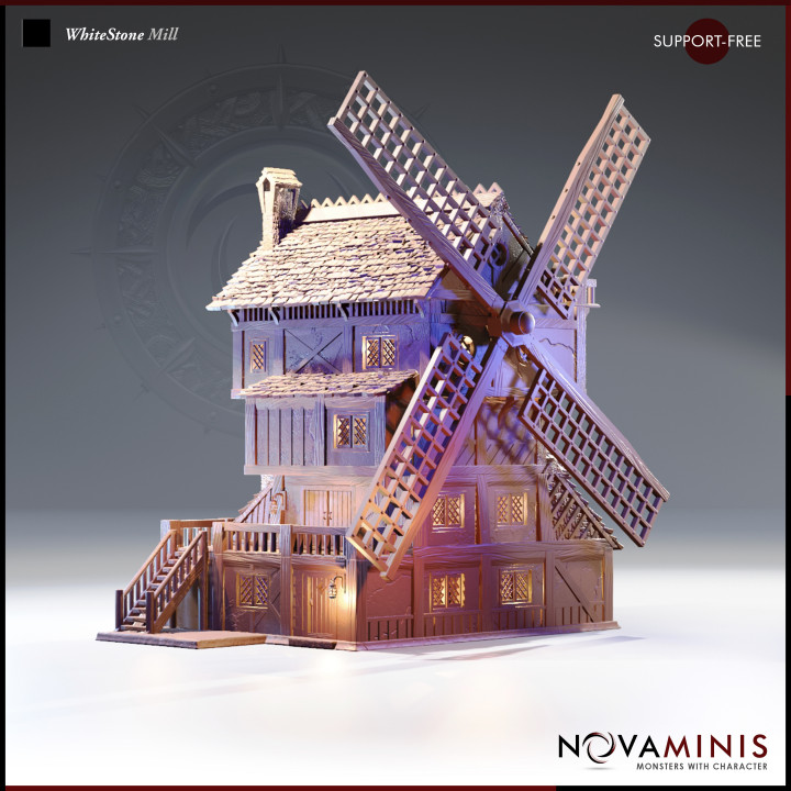 3D Printable Whitestone Mill - Complete Pack by NOVAMINIS