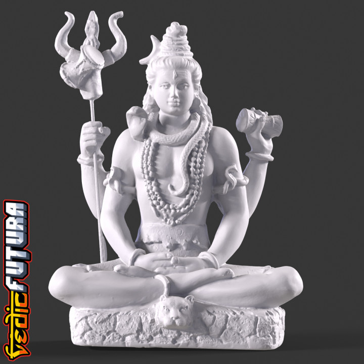 3D Printable Shiva - The First Yogi by VedicFutura